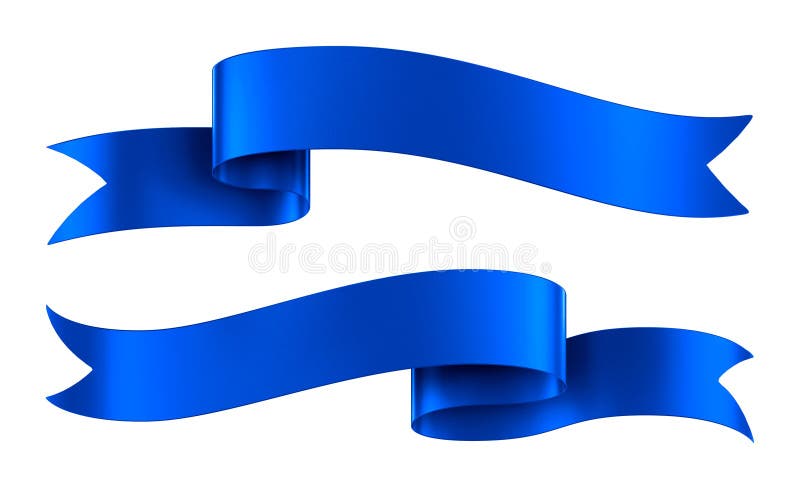 Blue Satin Ribbon Banners Isolated Stock Illustration - Illustration of ...