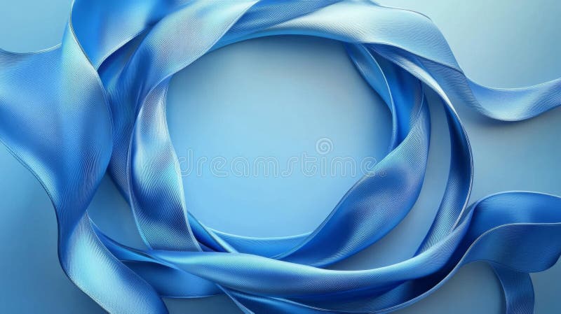 Blue Satin Ribbons Forming a Circular Frame Stock Illustration ...