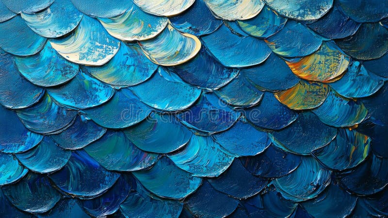 A Blue-scaled Texture with a Pattern Reminiscent of Ocean Waves or Fish ...