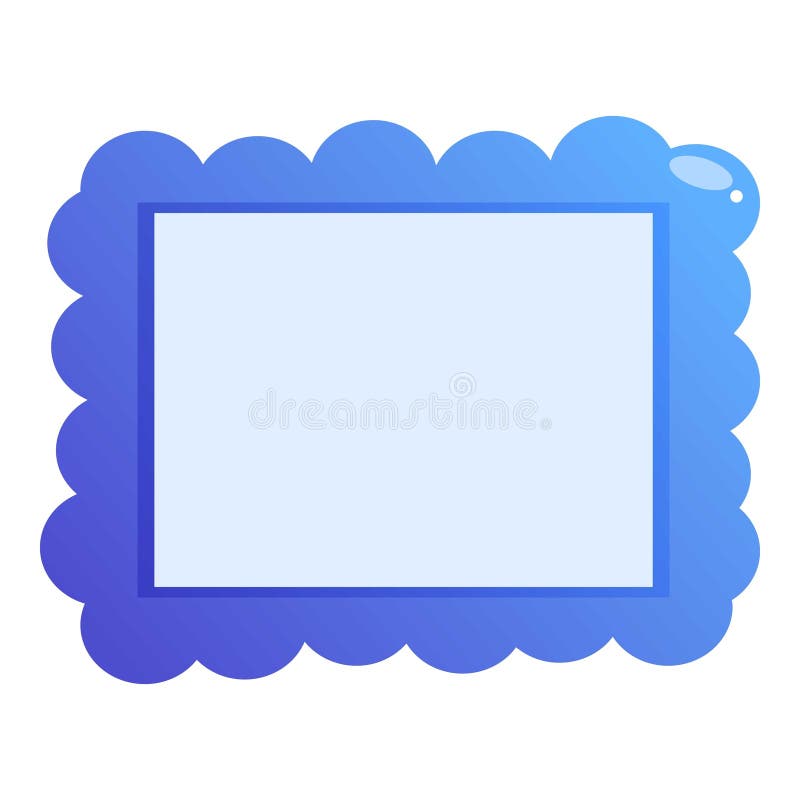 Blue Scalloped Empty Picture Frame Providing Copy Space Stock Vector ...