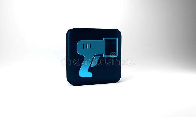 Blue Scanner Scanning Bar Code Icon Isolated on Green Background ...