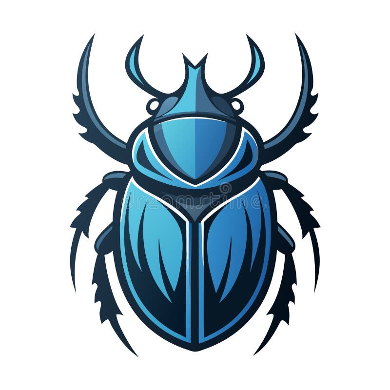 Blue Scarab Beetle Vector Illustration Ideal for Tattoo Designs and ...