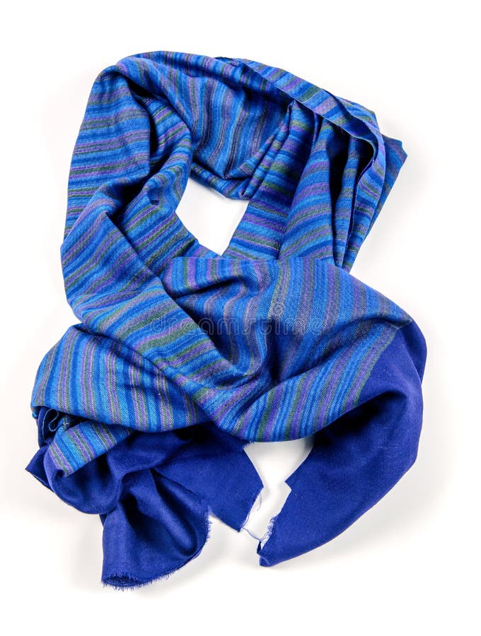 Blue Scarf of Pashmina Isolated Stock Photo - Image of close ...