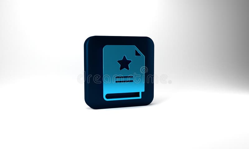 Blue Scenario Icon Isolated on Grey Background. Script Reading Concept ...
