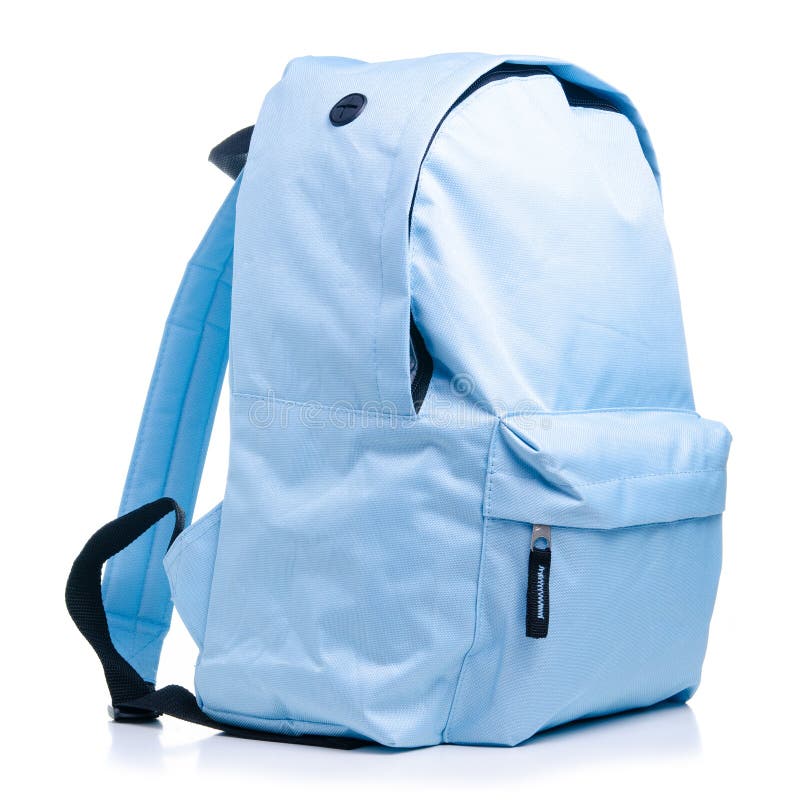 Blue school backpack stock image. Image of handle, closed - 180430883
