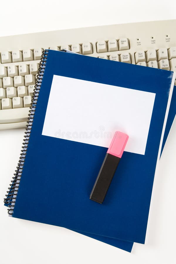 Blue School Textbook and Computer Keyboard Stock Photo - Image of ...
