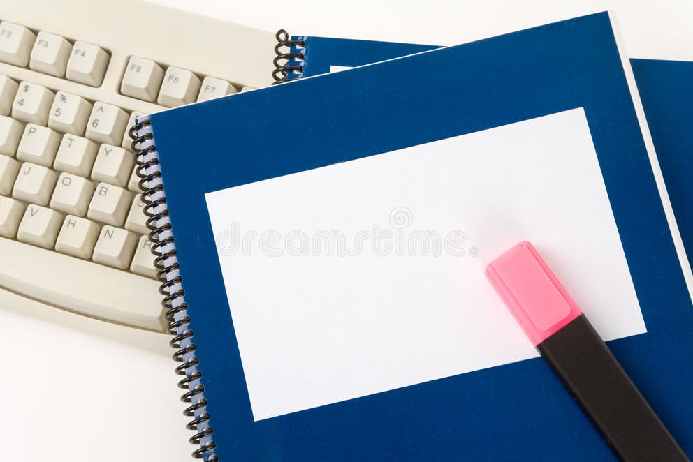 Blue School Textbook and Computer Keyboard Stock Photo - Image of ...