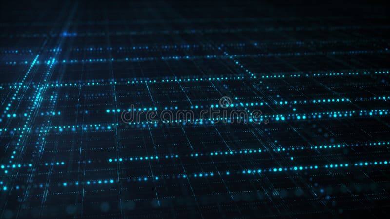 Blue Sci-fi Grid Information Technology Concept Stock Illustration ...