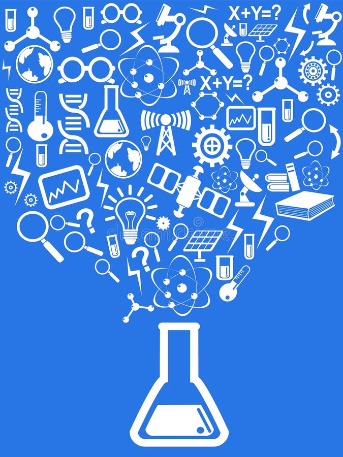 Blue science background stock vector. Illustration of microscope - 90704819