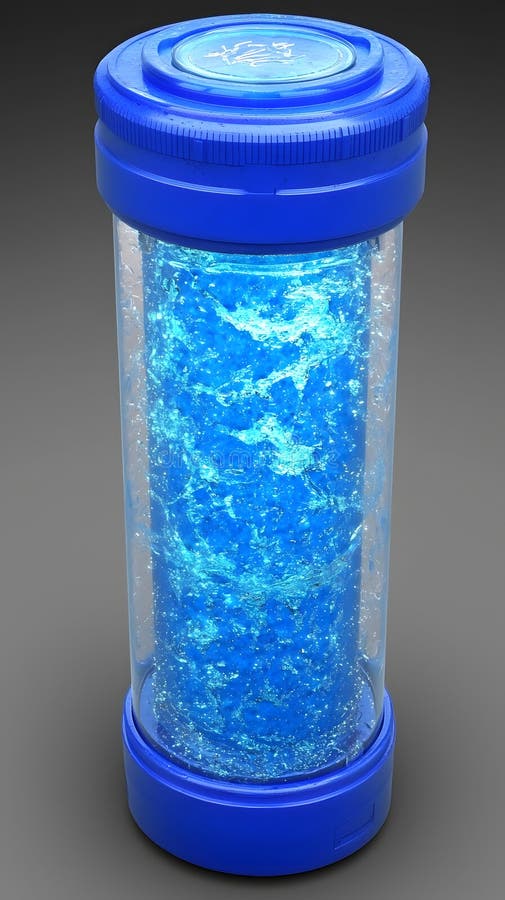 Blue Science Experiment in a Clear Container Stock Illustration ...
