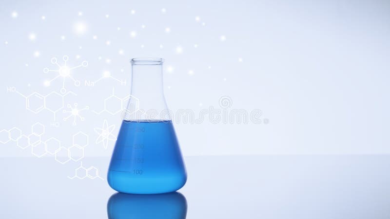 Blue Science Glass Tube Experiment on Table with Icons Science Copy ...