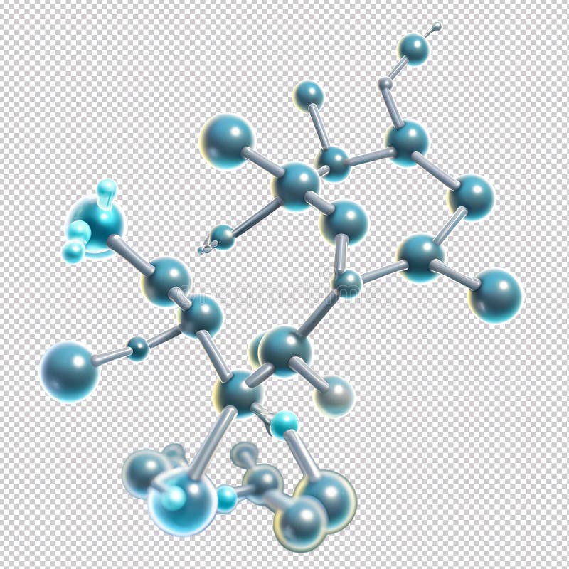 Blue Scientific Molecule 3D Model Chemical Structure Isolated Stock ...