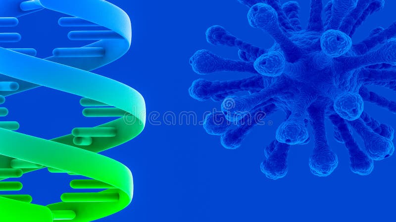 Blue Scientific Presentation Background with DNA and Virus Stock ...