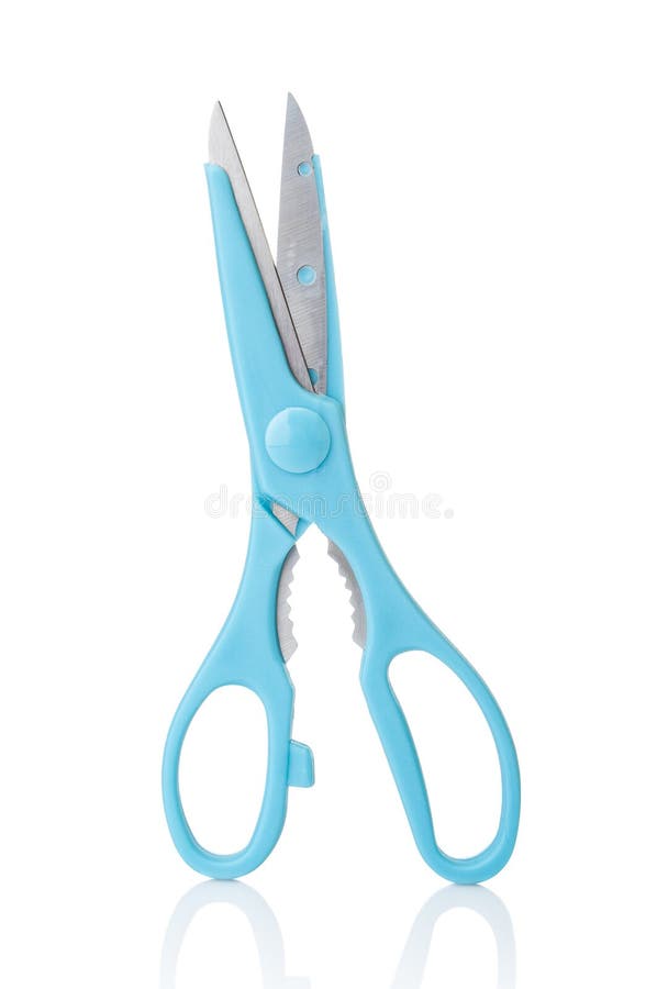 Blue Scissors Close Up Isolated on a White Background Stock Photo ...