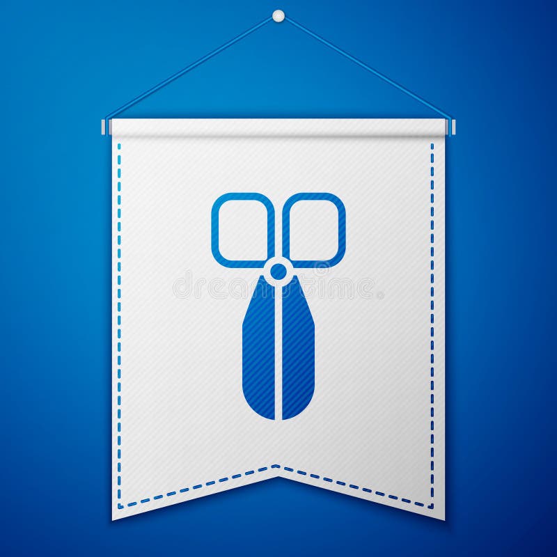Blue Scissors Icon Isolated on Blue Background. Cutting Tool Sign ...