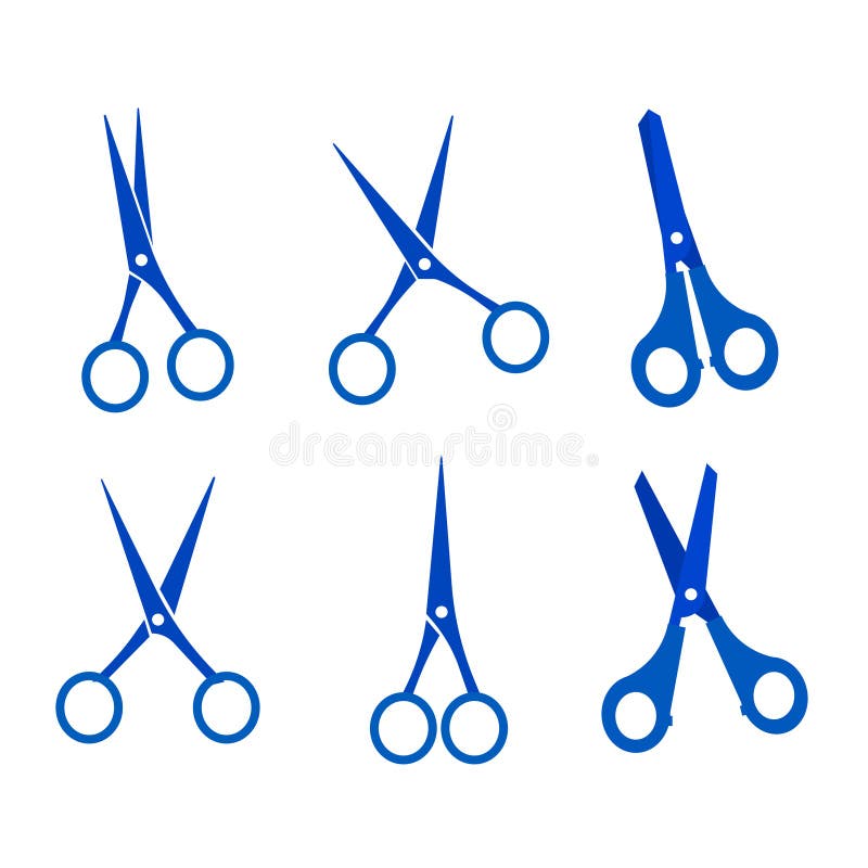 Blue Scissors Icon. Vector Illustration Stock Vector - Illustration of ...