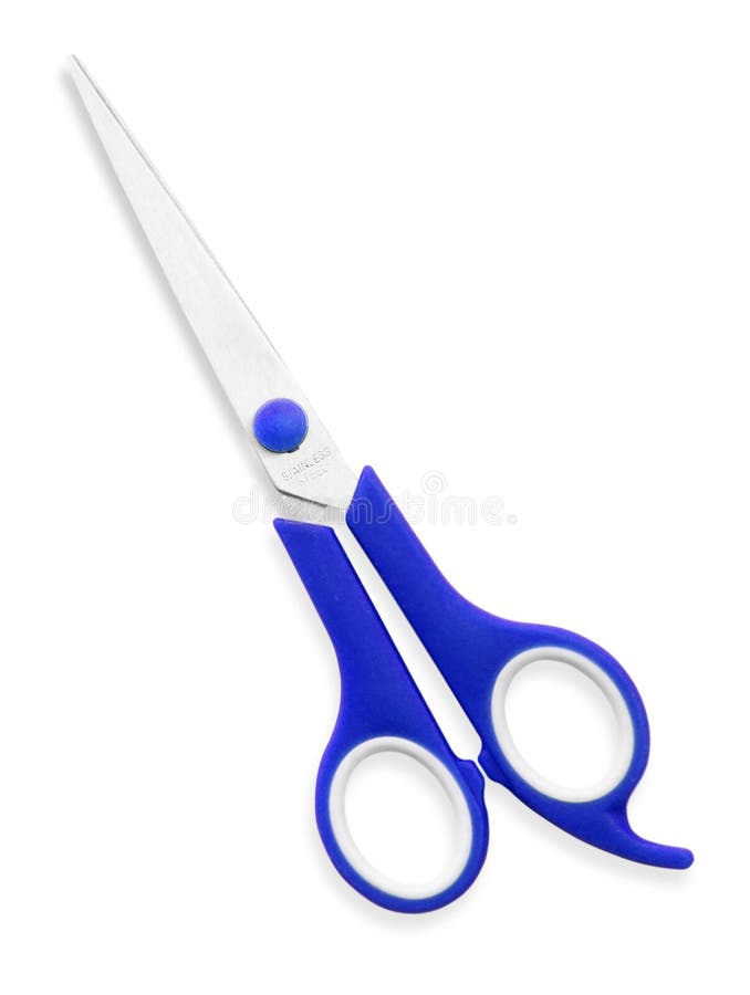 Blue Scissors Isolated on a White Background Stock Photo - Image of ...
