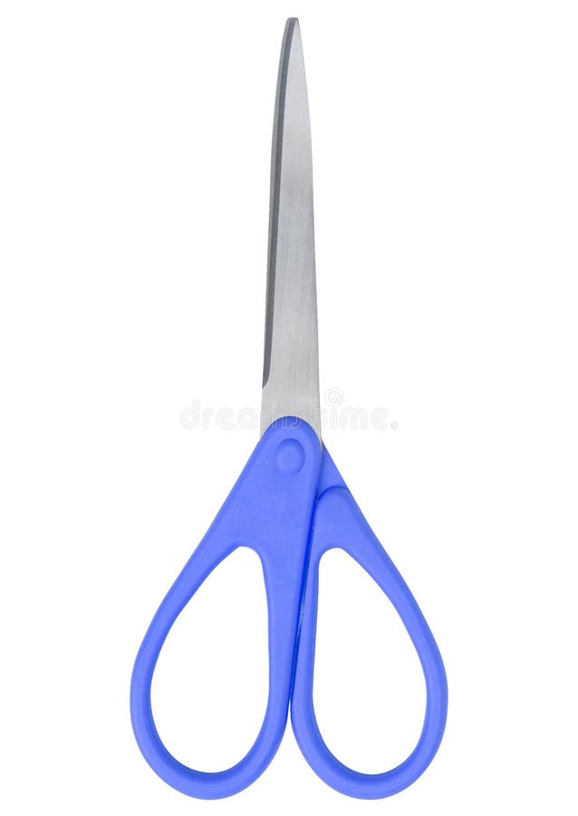 Blue Scissors Isolated on White Stock Image - Image of steel, closeup ...