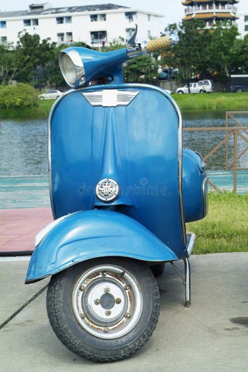 Blue scooter stock image. Image of motorcycle, classic - 4264161