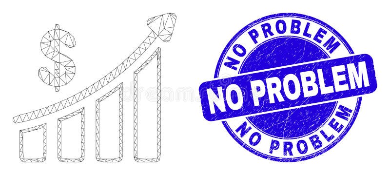 Blue Scratched No Problem Stamp and Web Carcass Success Financial Chart ...