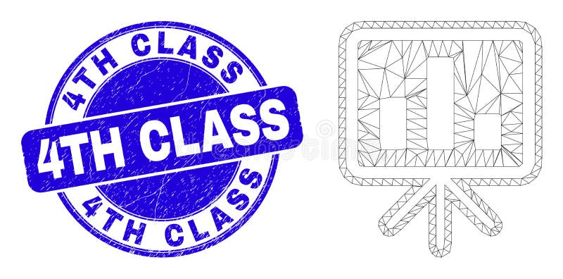 Blue Scratched 4Th Class Seal and Web Carcass Bar Chart Presentation ...