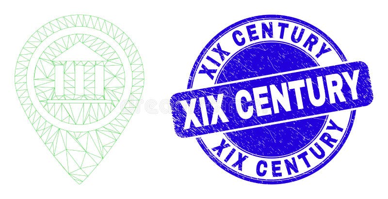 Blue Scratched XIX Century Seal and Web Mesh Museum Map Marker Stock ... Blue Scratched XIX Century Seal and Web Mesh Museum Map Marker Stock ...