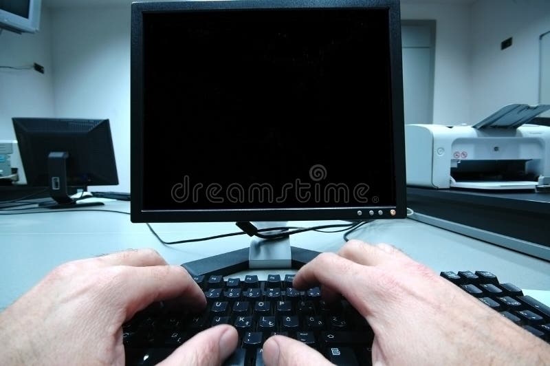Blue screen stock photo. Image of buttons, office, hands - 22472938