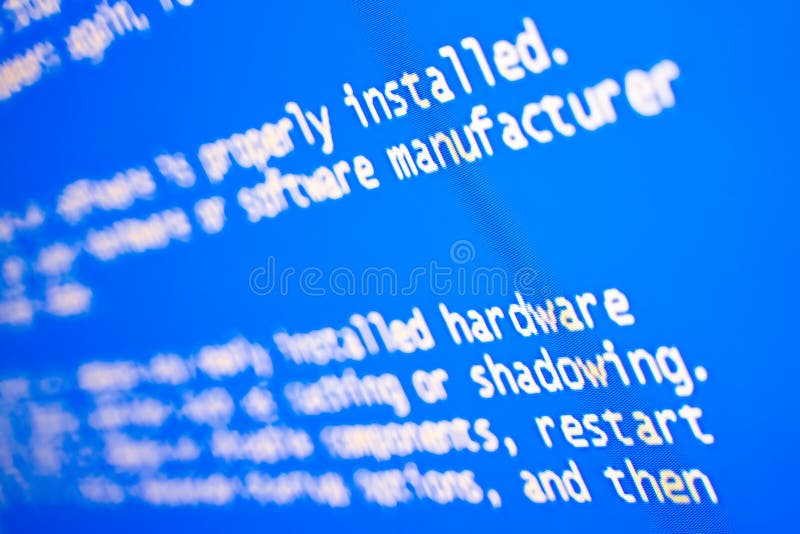 Blue screen of death stock photo. Image of error, information - 111462044