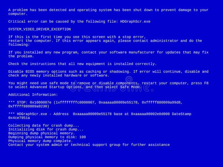 Blue Screen of Death Message. Computer Crash Error Stock Vector ...