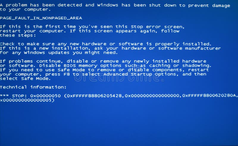 Blue screen of death stock photo. Image of error, information - 111462044