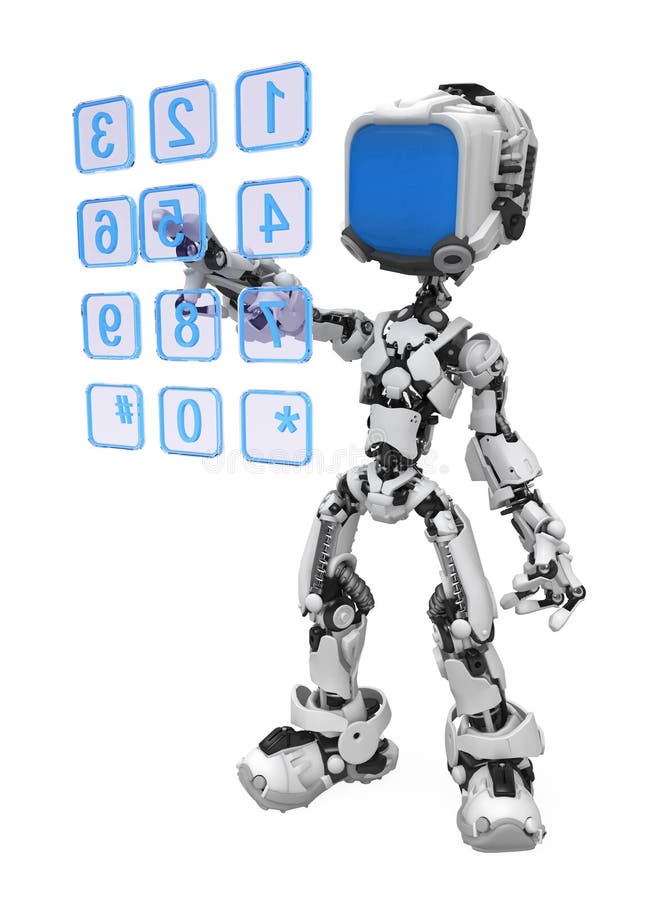 Blue Screen Robot, Arm-wrestling Stock Illustration - Illustration of ...