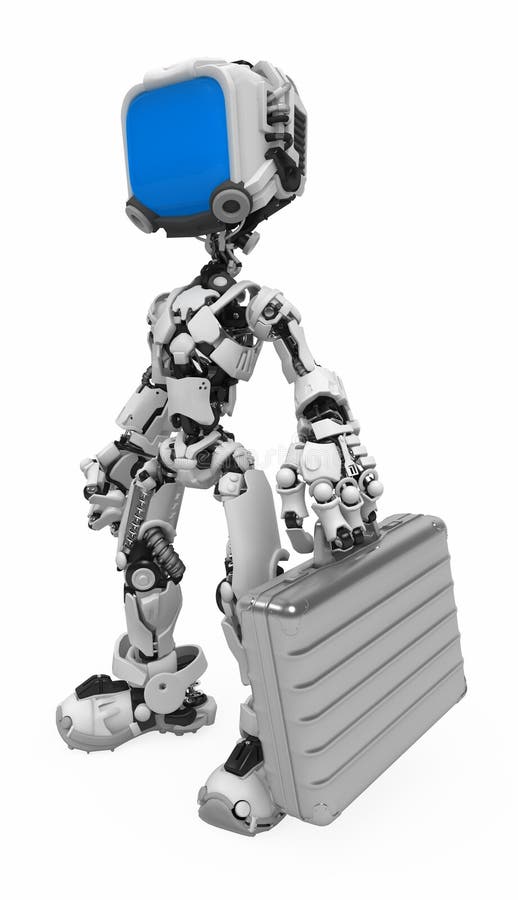 Blue Screen Robot, Progress Arrow Stock Illustration - Illustration of ...