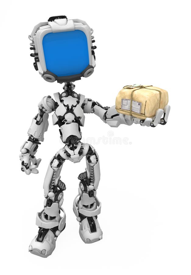 Blue Screen Robot, Progress Arrow Stock Illustration - Illustration of ...