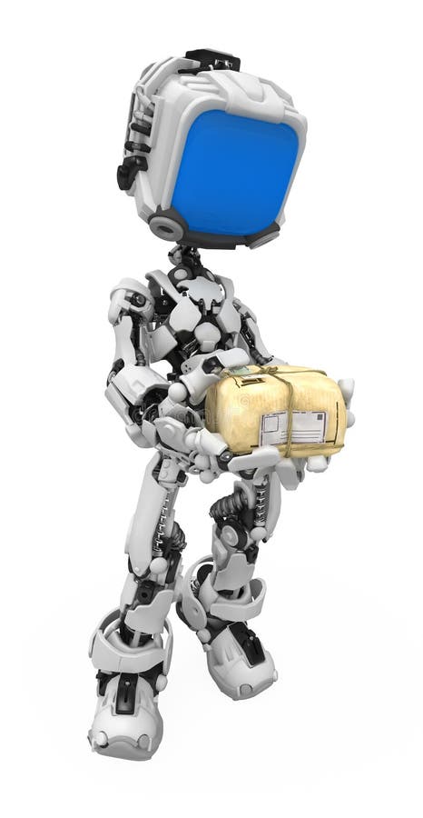 Blue Screen Robot, Parcel stock illustration. Illustration of package ...