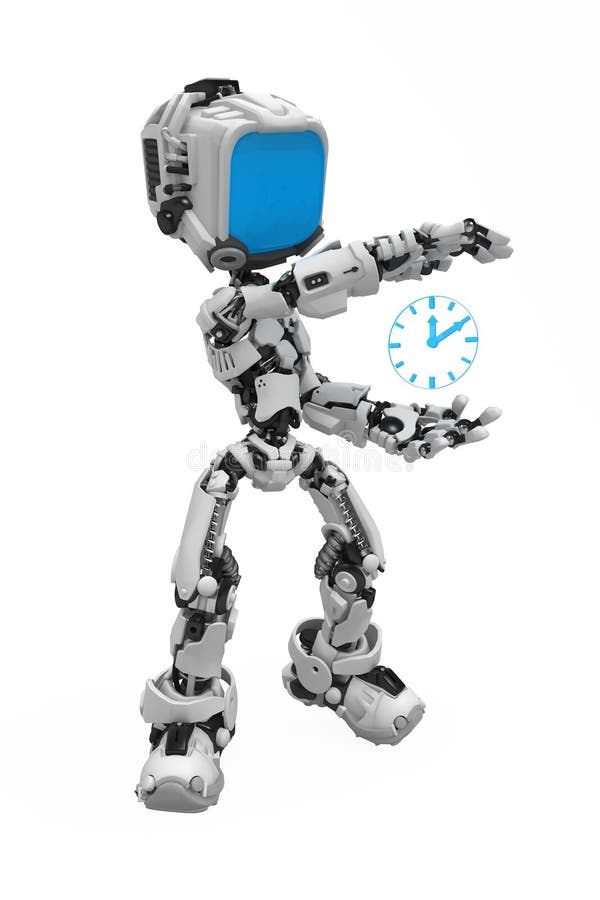 Blue Screen Robot, Progress Arrow Stock Illustration - Illustration of ...