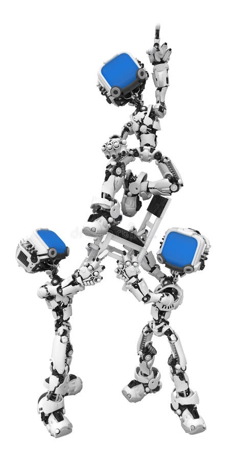 Blue Screen Robots, Chair Pose Stock Illustration - Illustration of ...