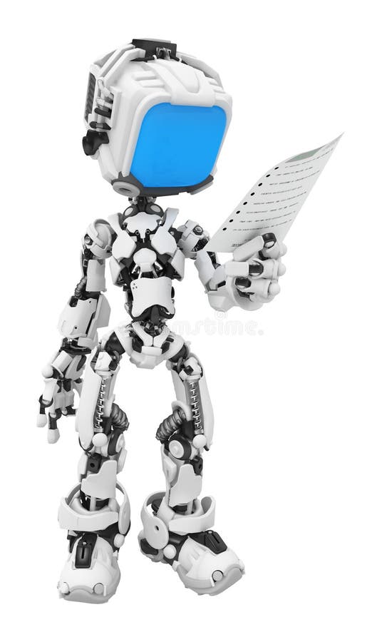Blue Screen Robot, Progress Arrow Stock Illustration - Illustration of ...