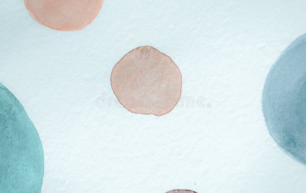 Blue Scribble Circle Pattern. Watercolor Abstract Stains. Stock Image ...