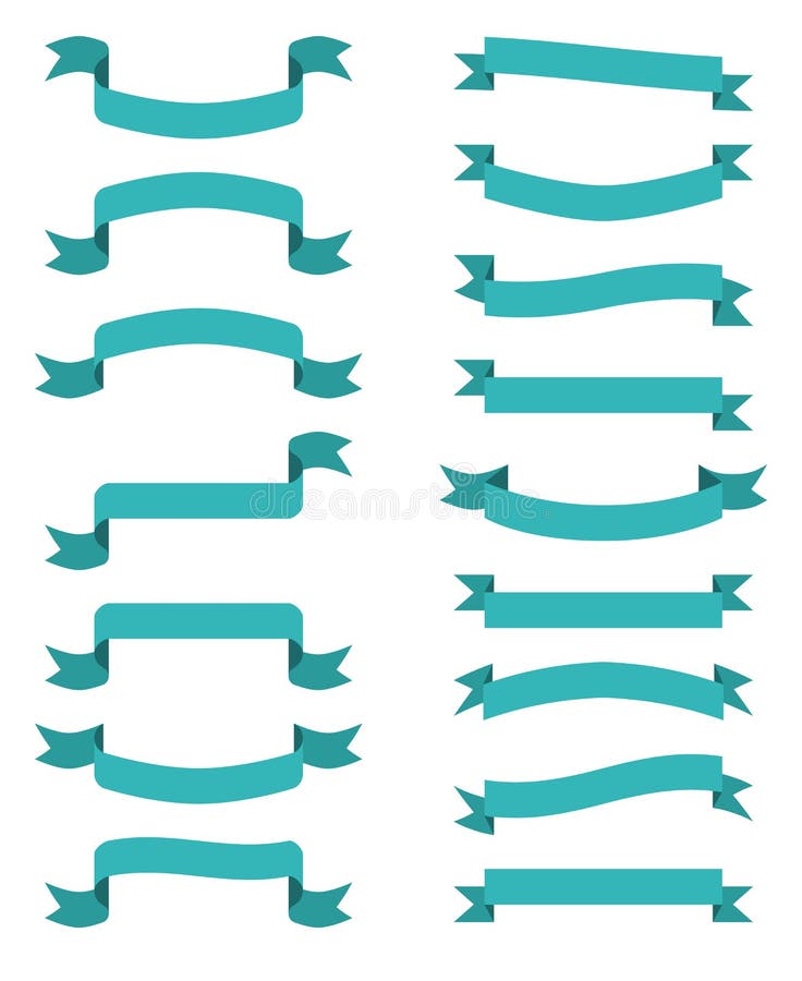 Blue Scroll Banners. Vector Wavin Ribbons Stock Vector - Illustration ...