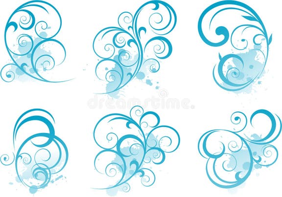 Blue Scroll Border Design Stock Illustrations – 6,302 Blue Scroll ...