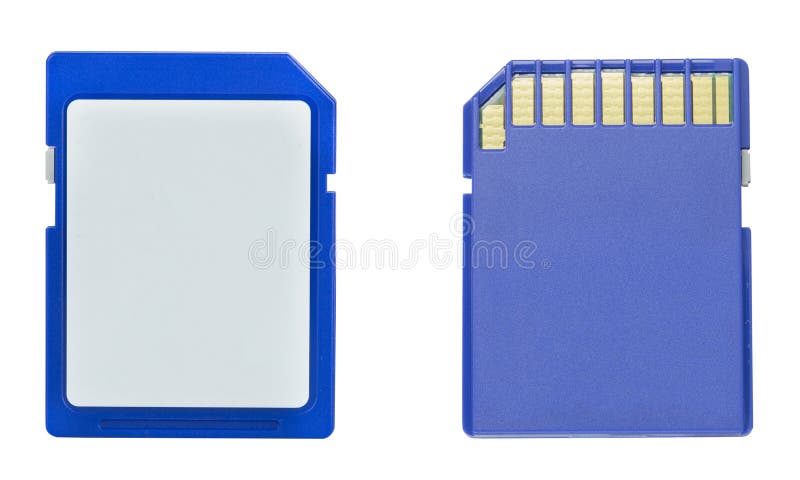 Blue Sd Card with Empty Nameplate Isolated on White Background W Stock ...