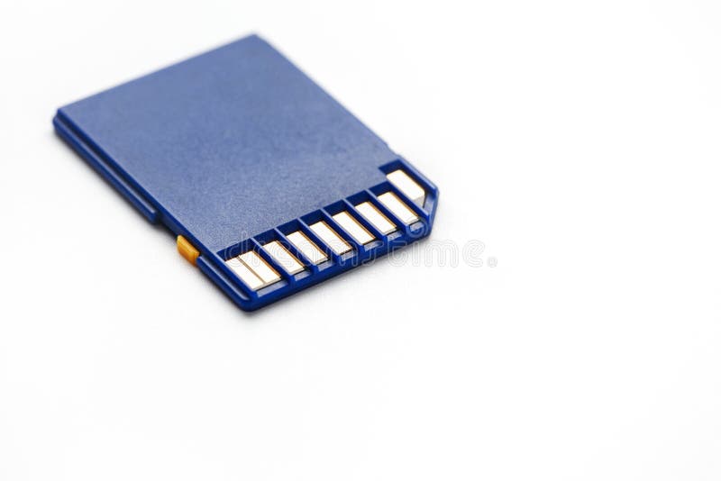 Blue SD Memory Card Isolated on White. Concept Stock Photo - Image of ...