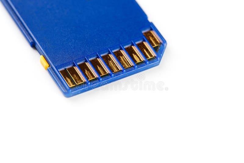 Blue SD Memory Card Isolated on White. Concept Stock Photo - Image of ...
