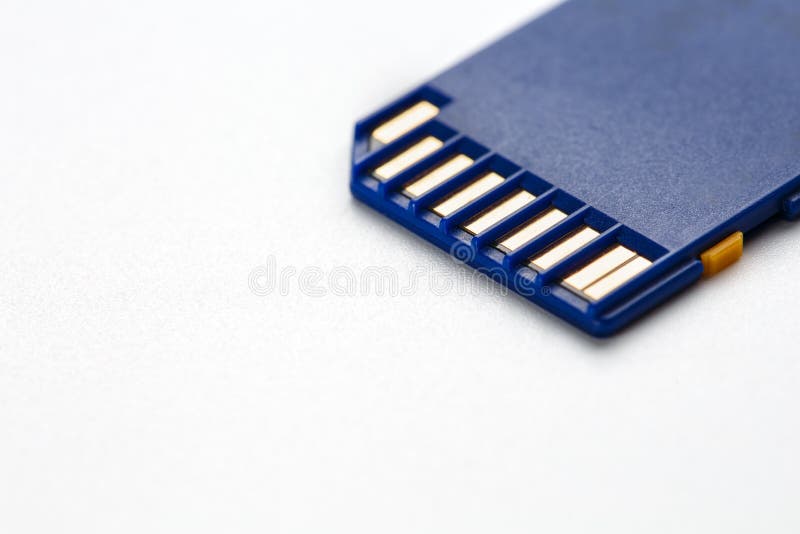 Blue SD Memory Card Isolated on White. Concept Stock Photo - Image of ...