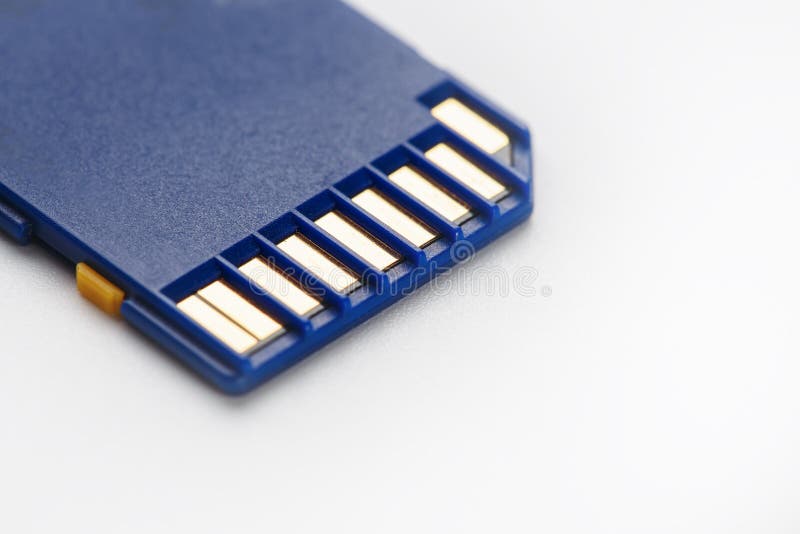 Blue SD Memory Card Isolated on White. Concept Stock Photo - Image of ...