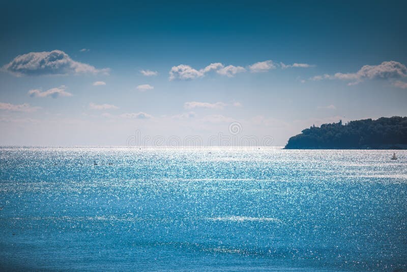 Blue sea and clouds on sky stock image. Image of nature - 77895981