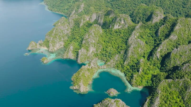 Blue Sea and Lagoons in Coron, Palawan. Philippines. Stock Video ...
