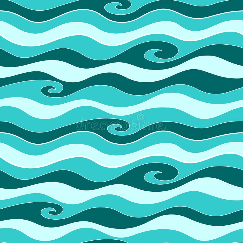 Blue sea pattern. stock vector. Illustration of stream - 45778935