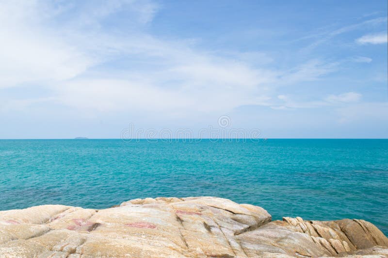 Blue sea and rocks stock photo. Image of green, turquoise - 25079708
