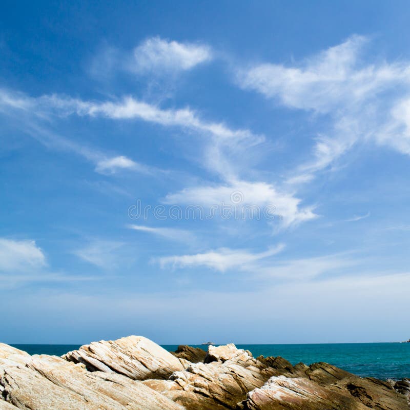 Blue sea and rocks stock photo. Image of dodecanese, beautiful - 25079844